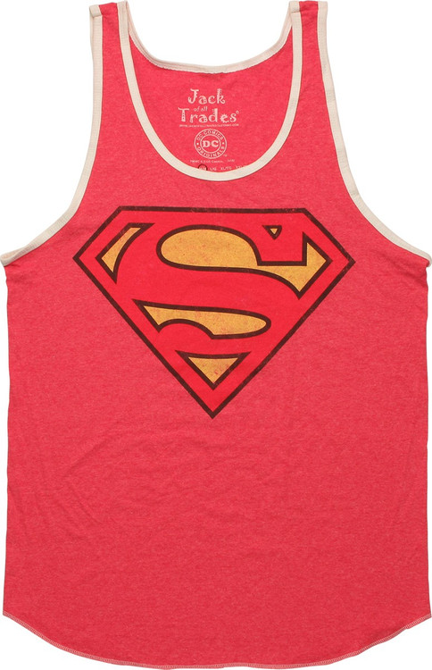 Superman Vintage Logo Red Tank Top