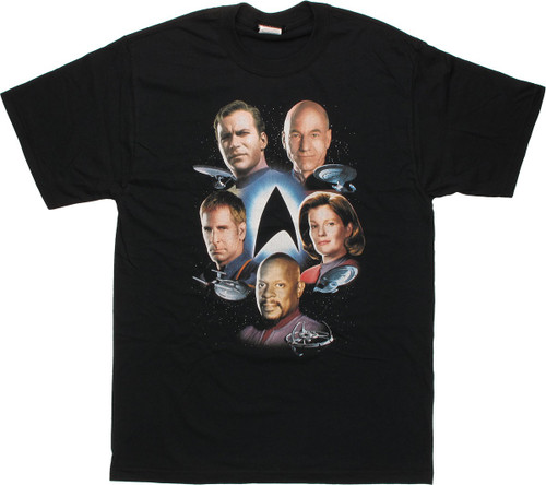 Star Trek Captains Around Logo T Shirt