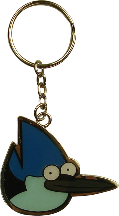 Regular Show Mordecai Head Metal Keychain