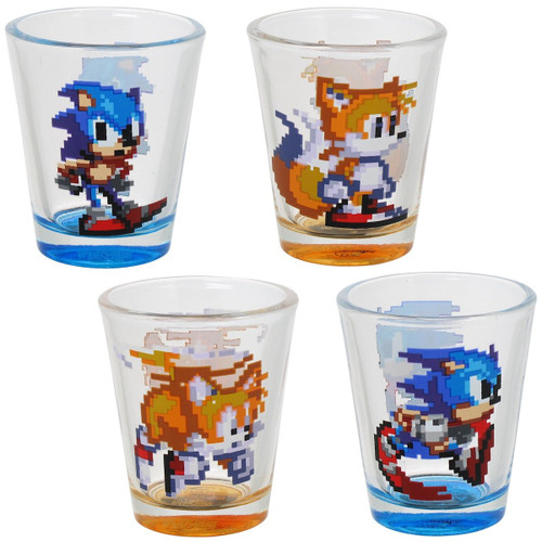 Sonic the Hedgehog and Tails 16 Bit Shot Glass Set