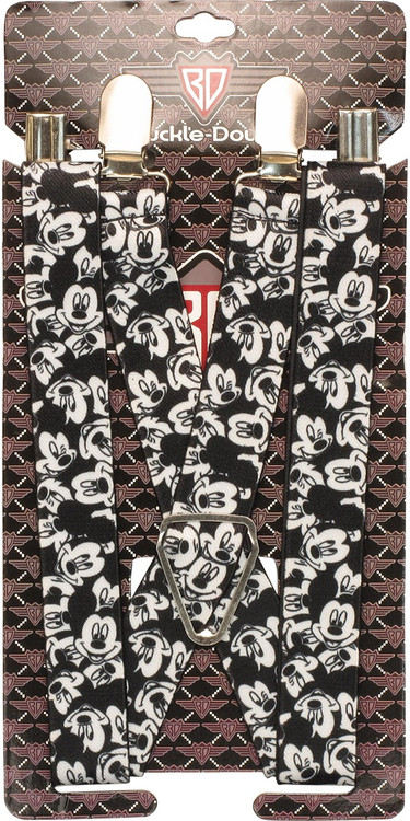 Mickey Mouse BW Head Jumble Suspenders