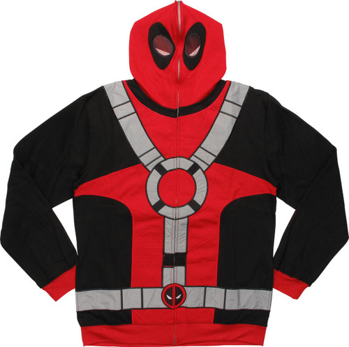 Deadpool Deluxe Suit Up Face Zip Hoodie