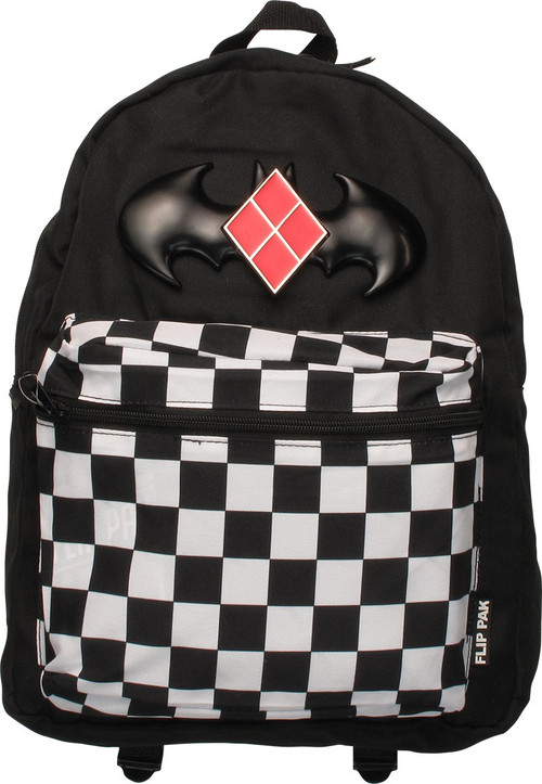 Harley Quinn Reversible Batman Logo Backpack
