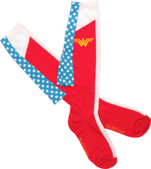 Wonder Woman Star Caped Knee High Socks