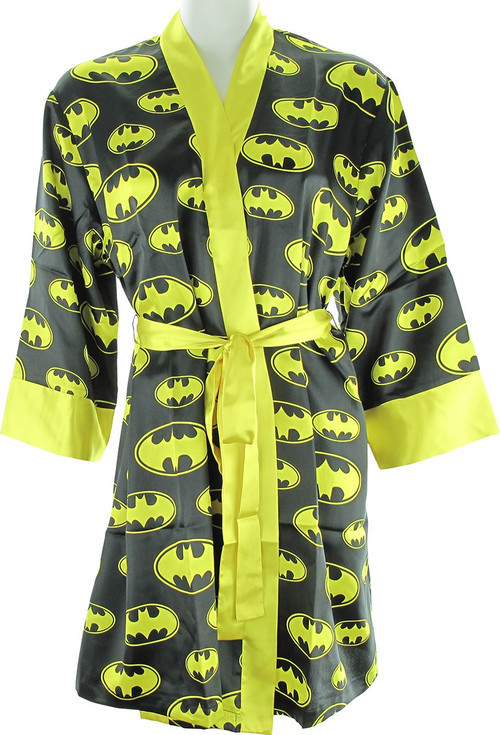 Batman All Over Logo Satin Junior Robe