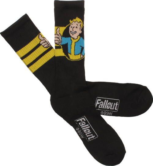 Fallout Vault Boy Mascot Active Crew Socks