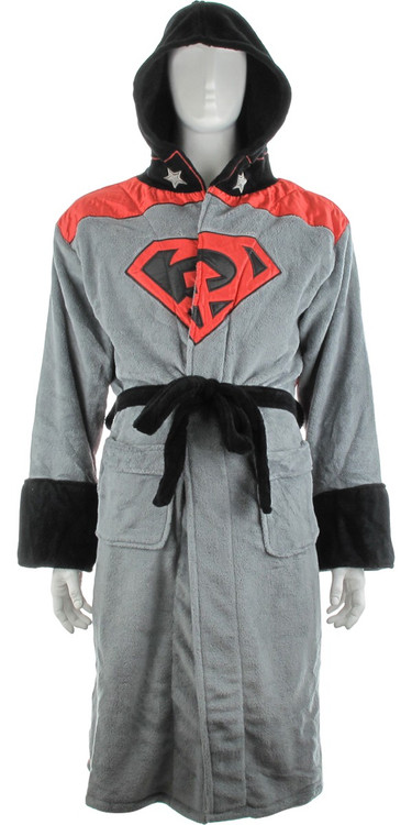 Superman Red Son Hooded Fleece Robe