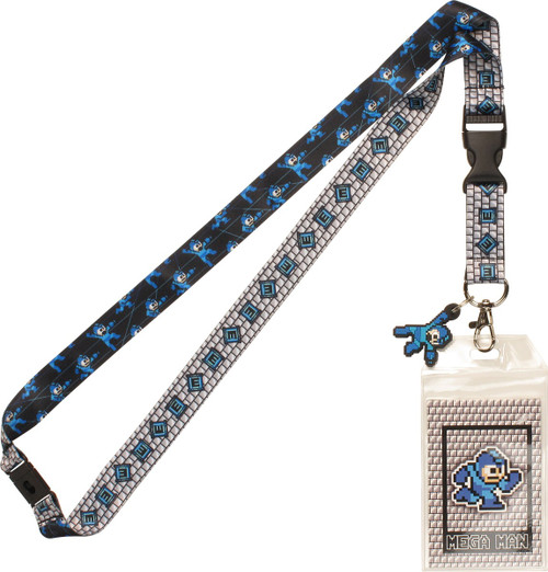Mega Man 8 Bit Charm Lanyard