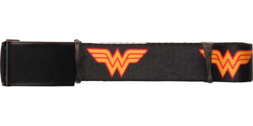 Wonder Woman Logo Black Mesh Belt