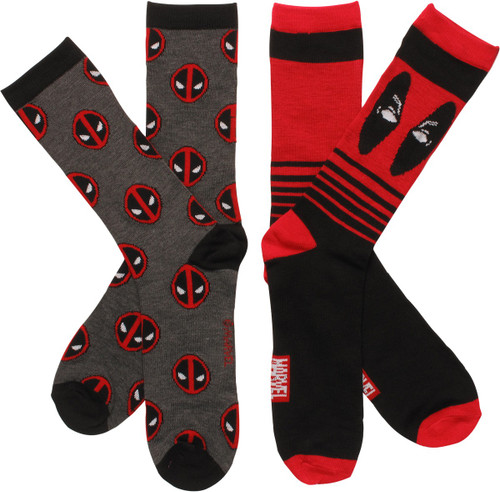 Deadpool Face 2 Pack Crew Socks Set