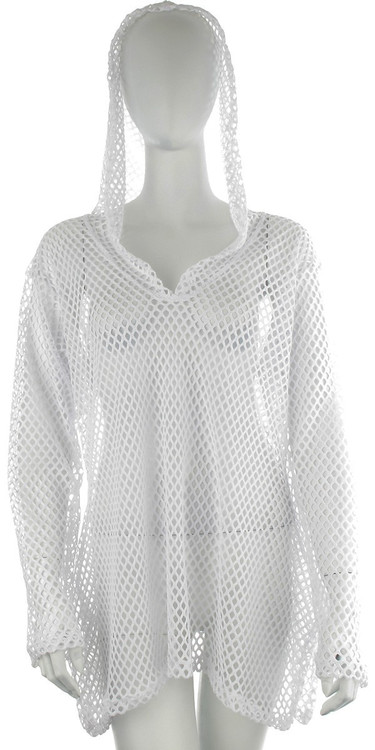 Hooded White Swimsuit Cover Up