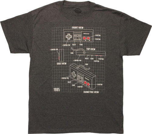 Nintendo NES Controller Schematic T-Shirt