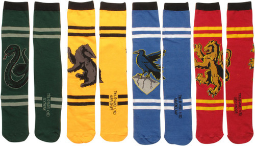 Harry Potter Hogwarts Houses Crew 4 Pair Socks Set