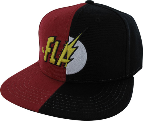 Flash Split Logo Black and Red Snapback Hat