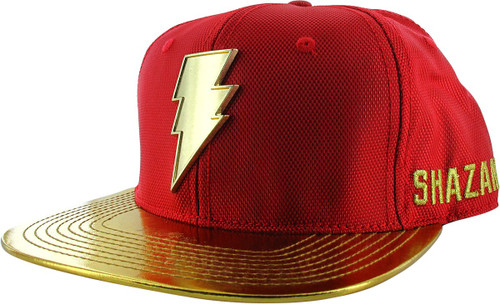 Shazam Movie 3D Golden Logo Snapback Hat