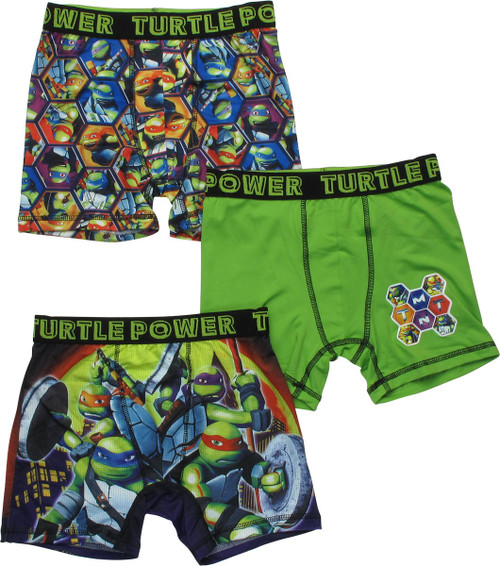 Ninja Turtles Hero Faces 3 Pack Boys Boxer Briefs