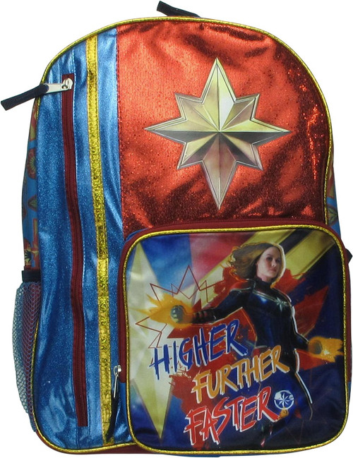 Captain Marvel Movie Glitter Backpack