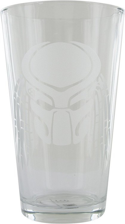 Predator Mask Etched Pint Glass