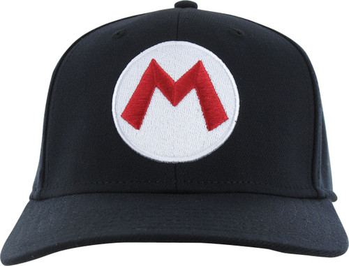 Mario Logo Embroidered Blk Snap Hat