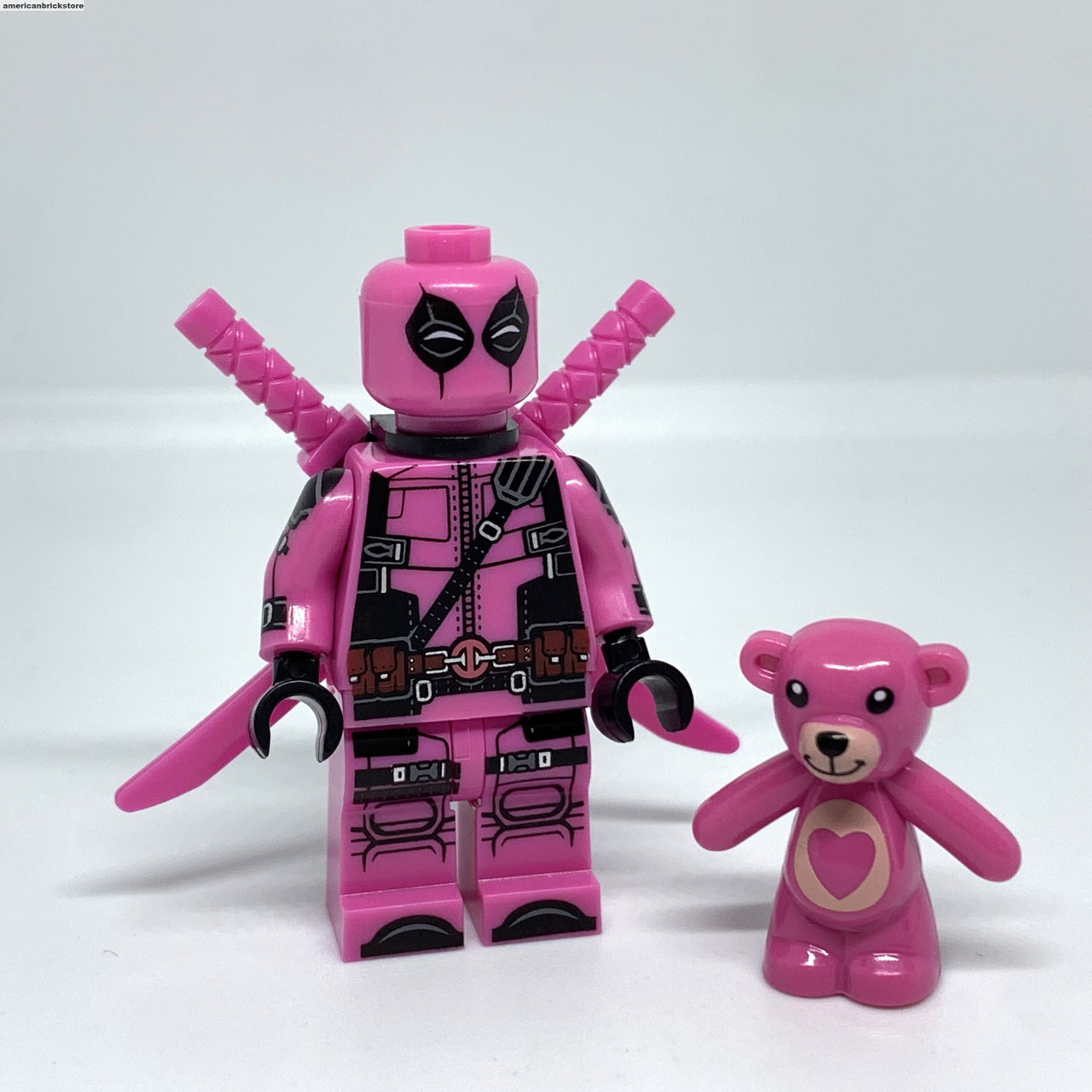 Pink Deadpool Minifigure Marvel Superhero with Teddy Bear ...