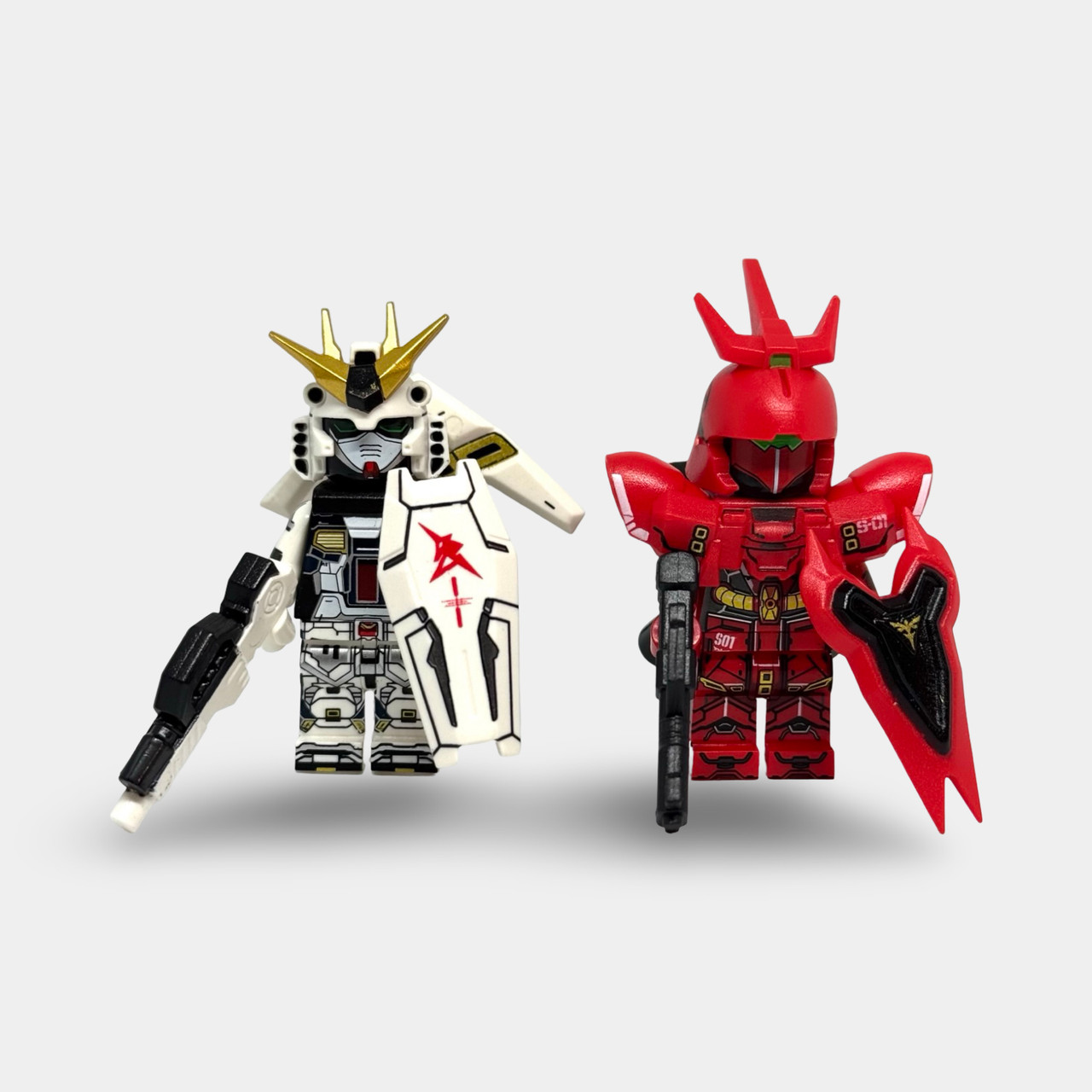 Gundam Minifigures Mobile Suits Red and White