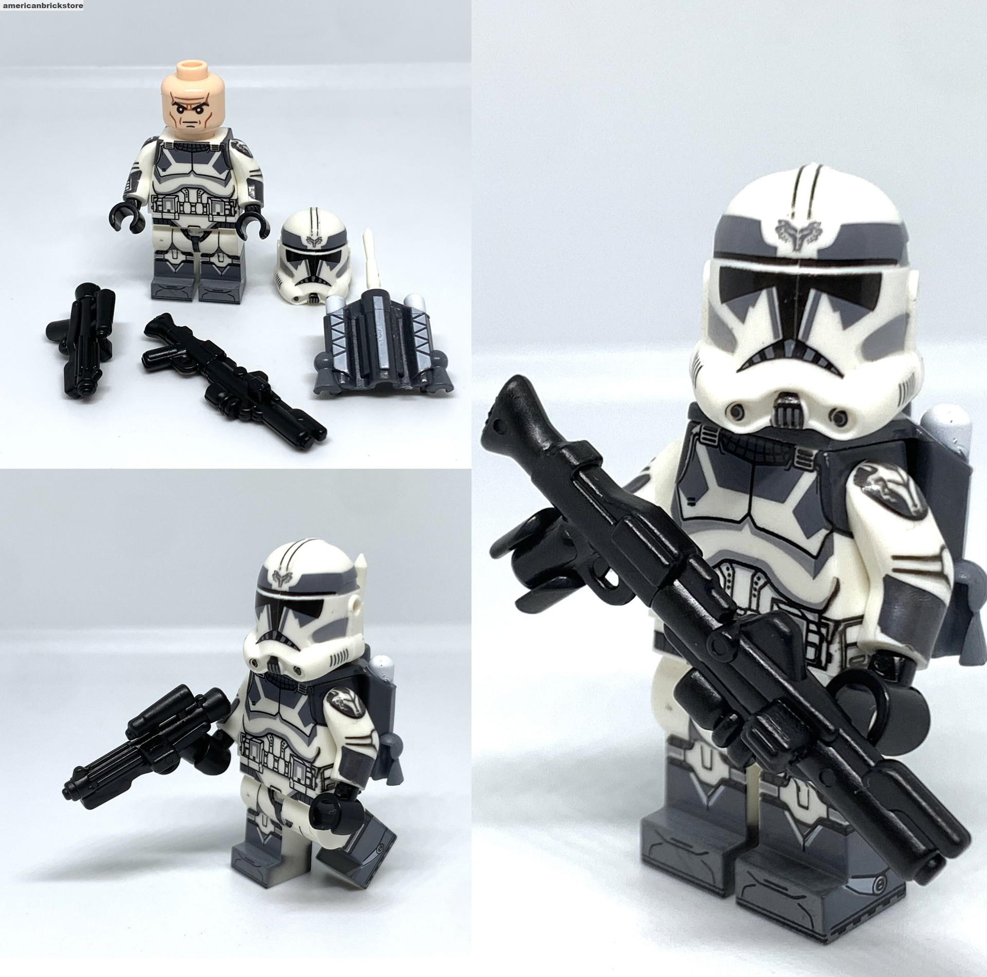 Wolfpack Clone Trooper Minifigures Commander Wolffe Clone Engineer AT ...