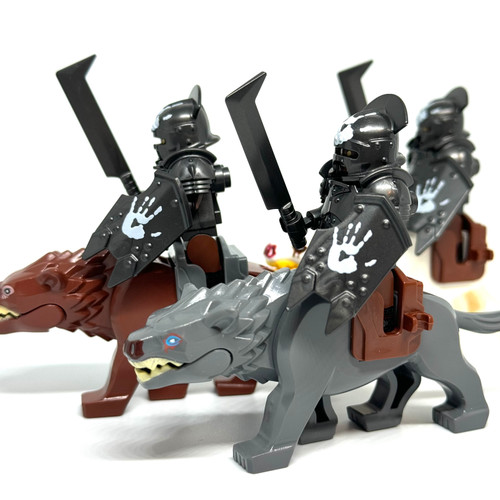Uruk-Hai on Warg Mounts Lord of the Rings Minifigures Wolf Orcs