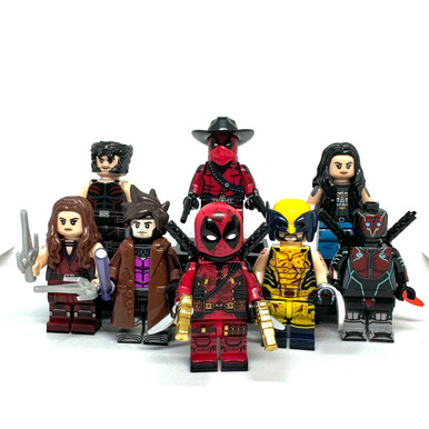 Deadpool x Wolverine Minifigure Set Cowboy Deadpool Elektra Gambit X-23