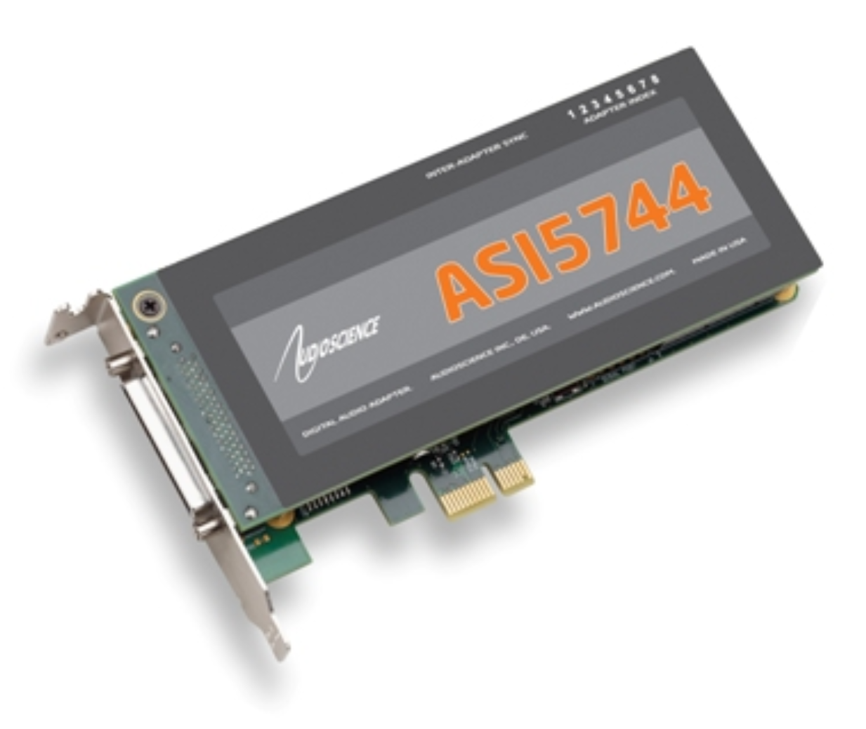 AudioScience ASI5744, PCI-Express Sound Card, Analog and Digital I/O