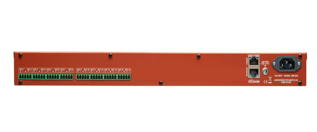 AudioScience Iyo Dante 16.0M, 16 Input Dante Audio Over IP Interface ...