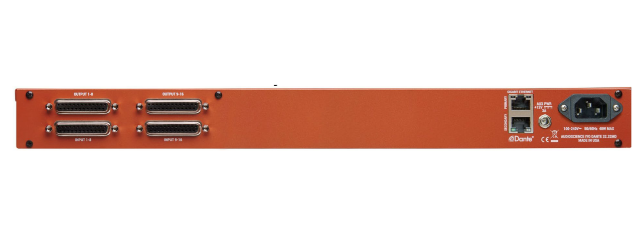 AudioScience Iyo Dante 16.16MD, 16 Input/Output Dante Audio Over IP ...