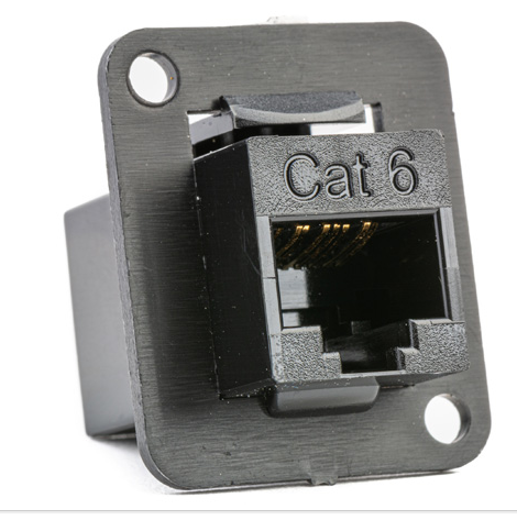 Connectronics CAT-6 RJ45 Female-Female Feedthru D Series Panel Mount