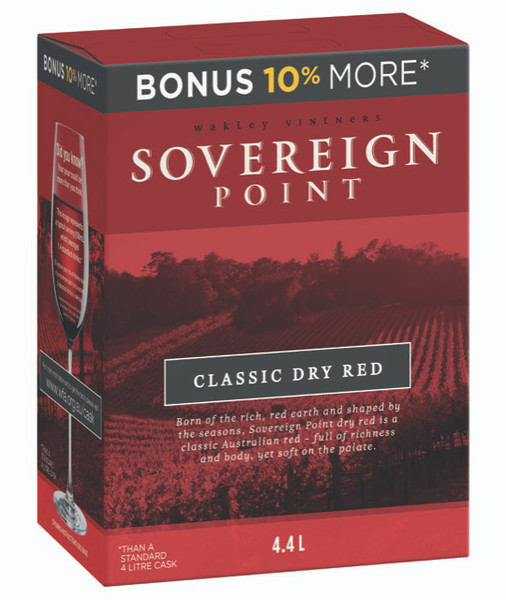Sovereign Point Classic Dry Red 4 x 4.4lt Casks - OurCellar.com.au