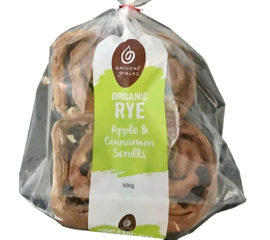 Ancient Grains - Organic Rye Apple & Cinnamon Scrolls 500g