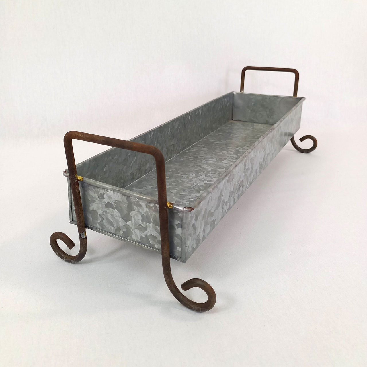Rect Tray with Legs Galv. - Peppers Trading Co