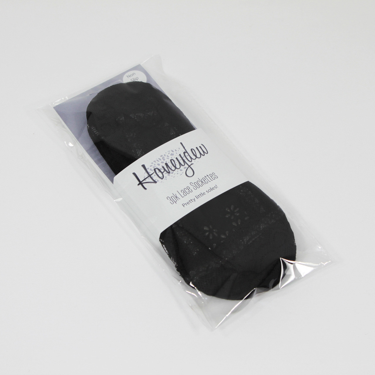 Honeydew Lace Sockettes - 3pk Black - Peppers Trading Co