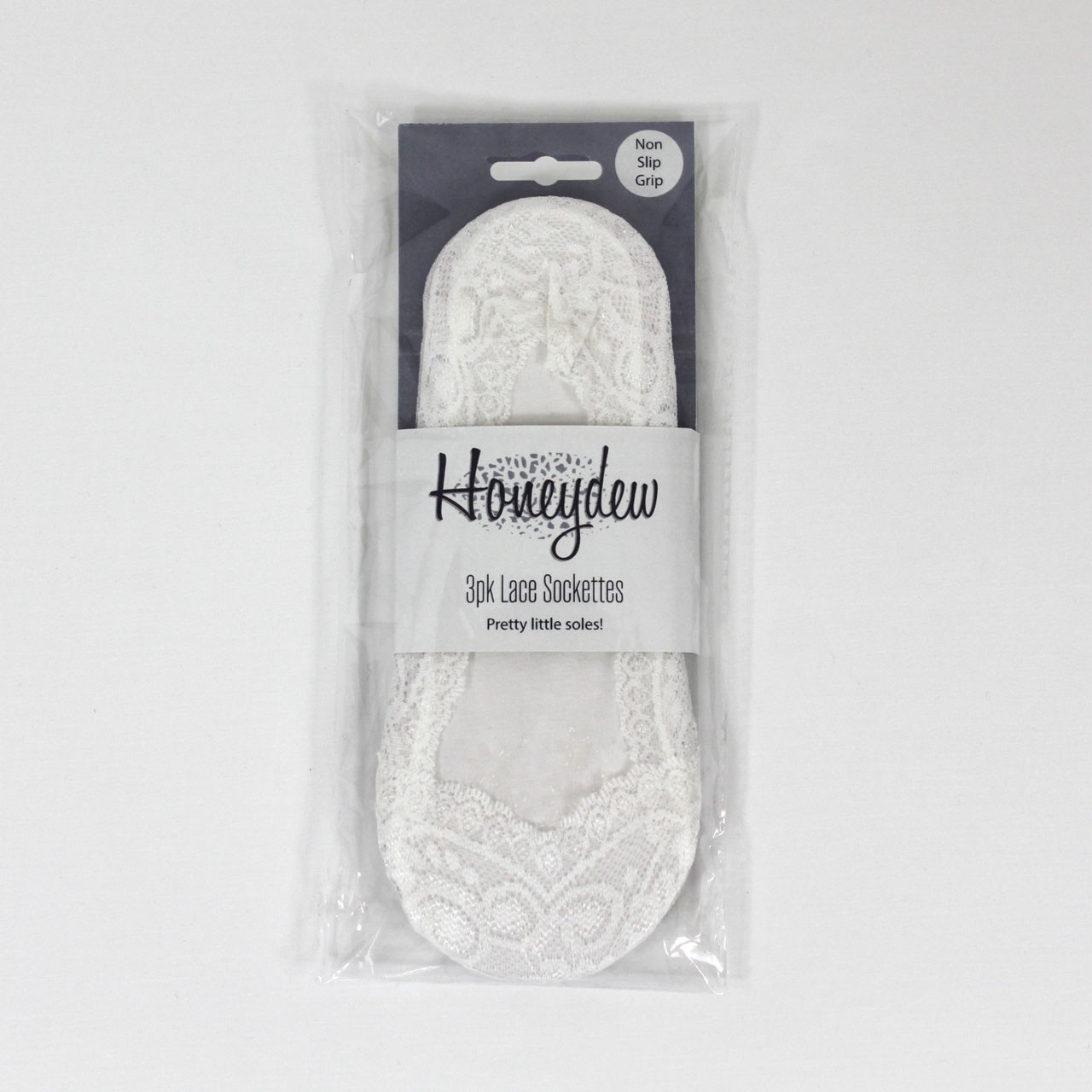 Honeydew Lace Sockettes - 3pk White - Peppers Trading Co