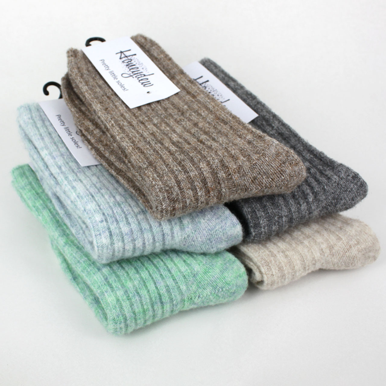 Honeydew Ribbed Wool Snuggle Socks - Peppers Trading Co