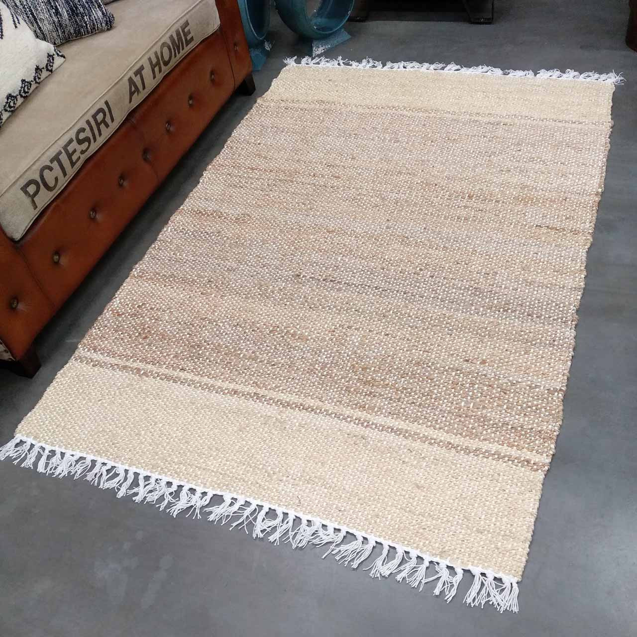 Jute Floor Rug - Natural - Peppers Trading Co