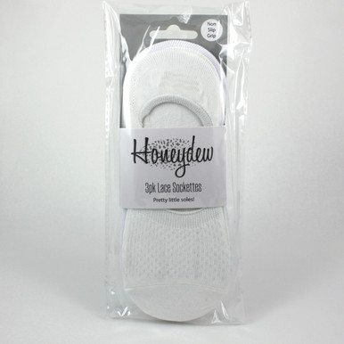Honeydew Everyday Sockettes - 3pk White - Peppers Trading Co