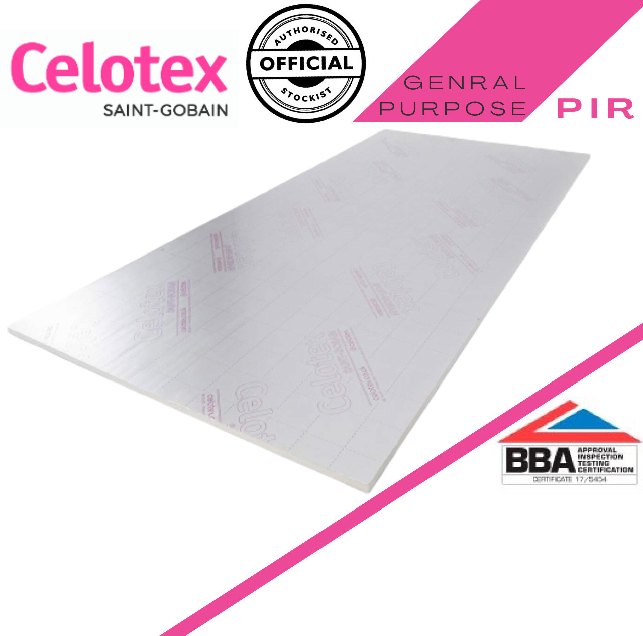 25mm Celotex TB4025 PIR Insulation Board - 2400mm x 1200mm x 25mm