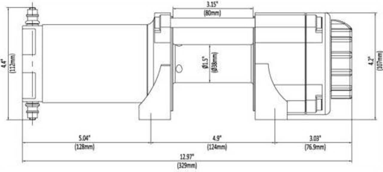 Kubota Rtv 3500 Lb Stealth Winch By Kfi Products