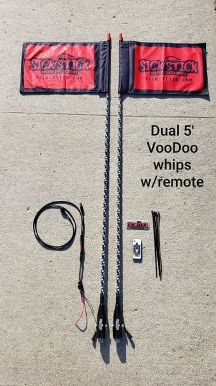 Kubota Rtv Dual Voodoo Lighted Whips W Remote By Sick Stick Ss Dvd