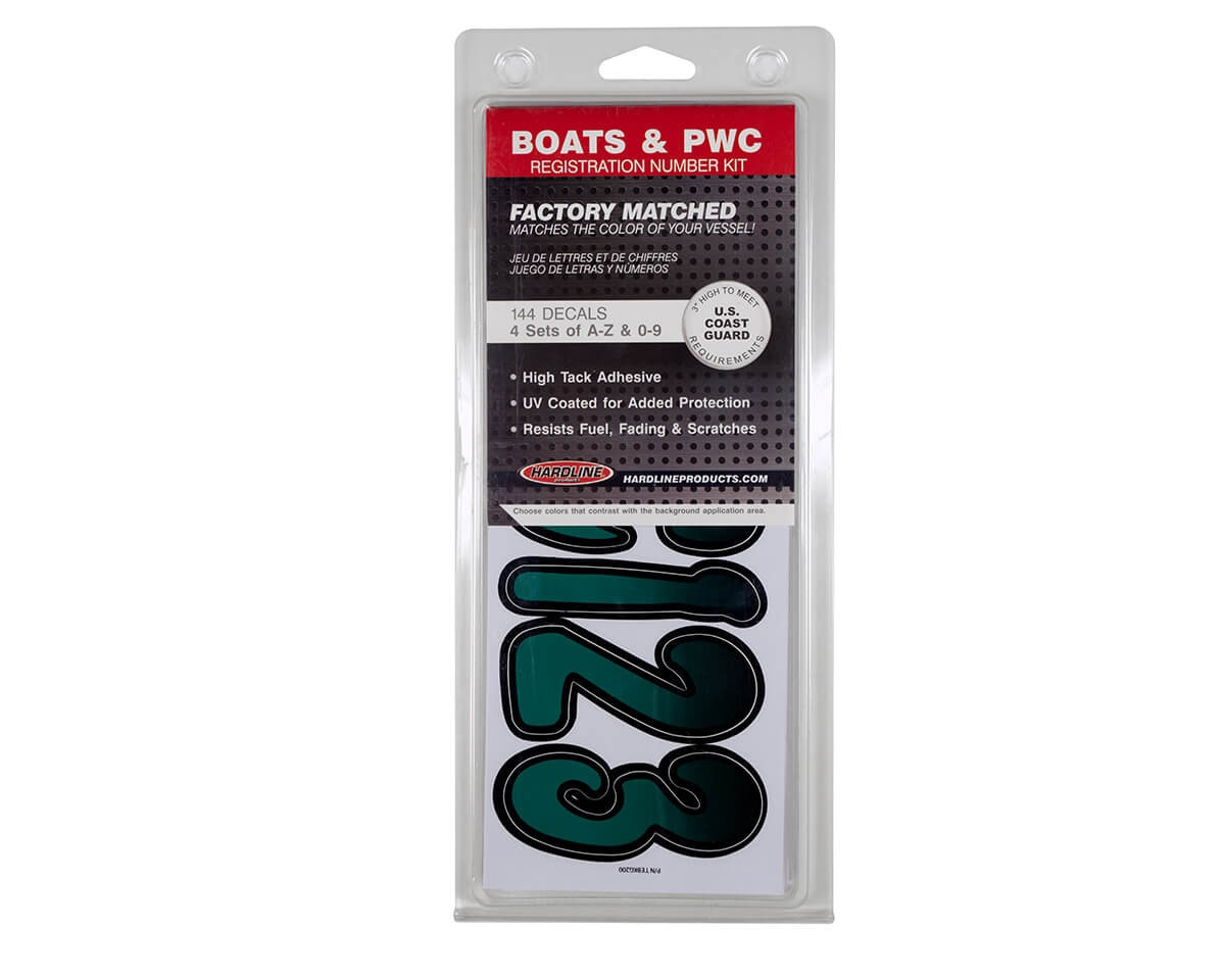 Kubota RTV Boat Lettering Forest Green/Black 3″ Registration Kit