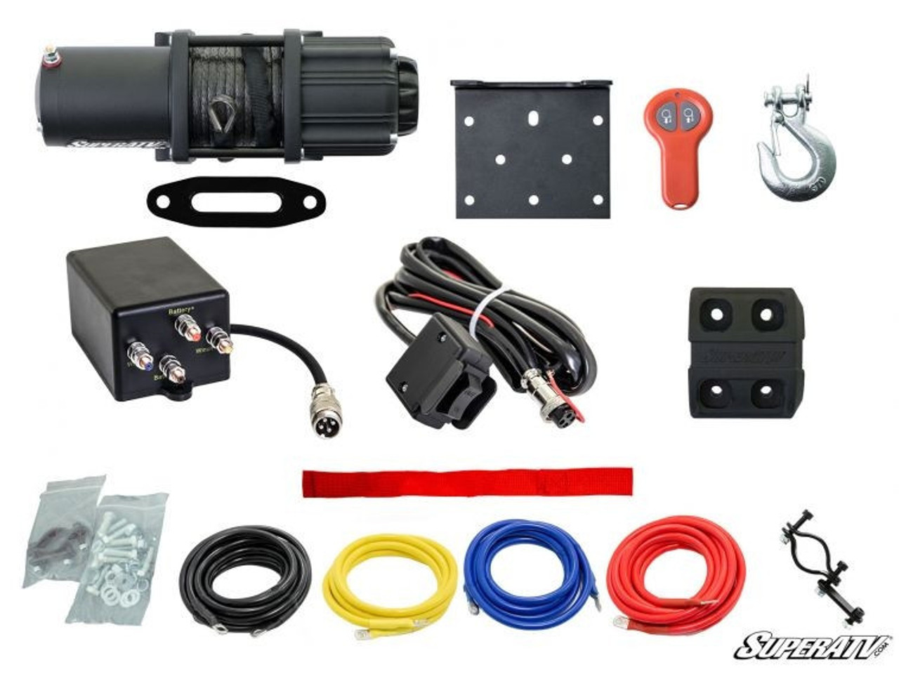 Kubota Rtv 3500 Lb Black Ops Synthetic Rope Winch By Superatv