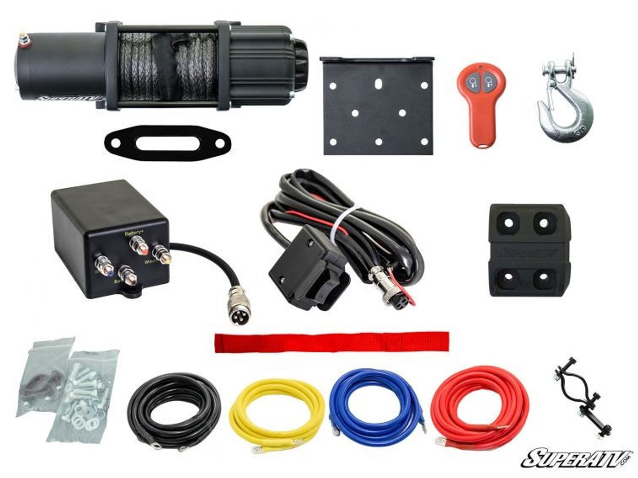 Kubota Rtv 4500 Lb Black Ops Synthetic Rope Winch With Wireless Remote