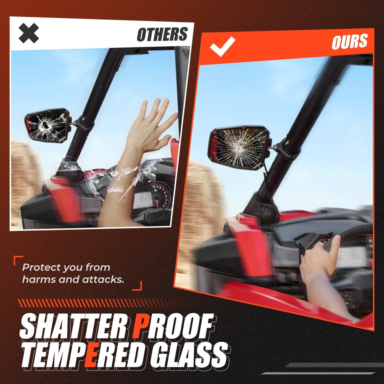 Kubota Rtv Rtv X Sidekick 165 2 Rear View Mirror And 175 2 Led