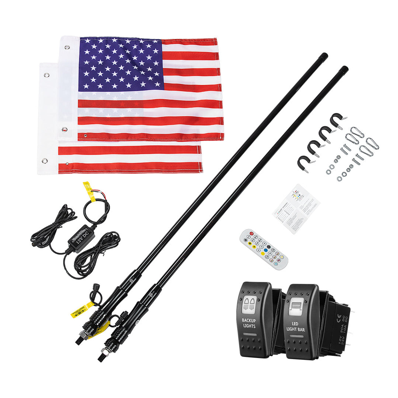 Kubota Rtv Rtv X Sidekick 3 Black Limited Led Whip Light With Rf