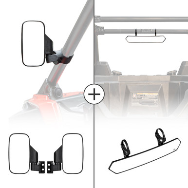 Kubota RTV/RTV-X Adjustable Rear View Mirror & Side Mirrors by Kemimoto ...