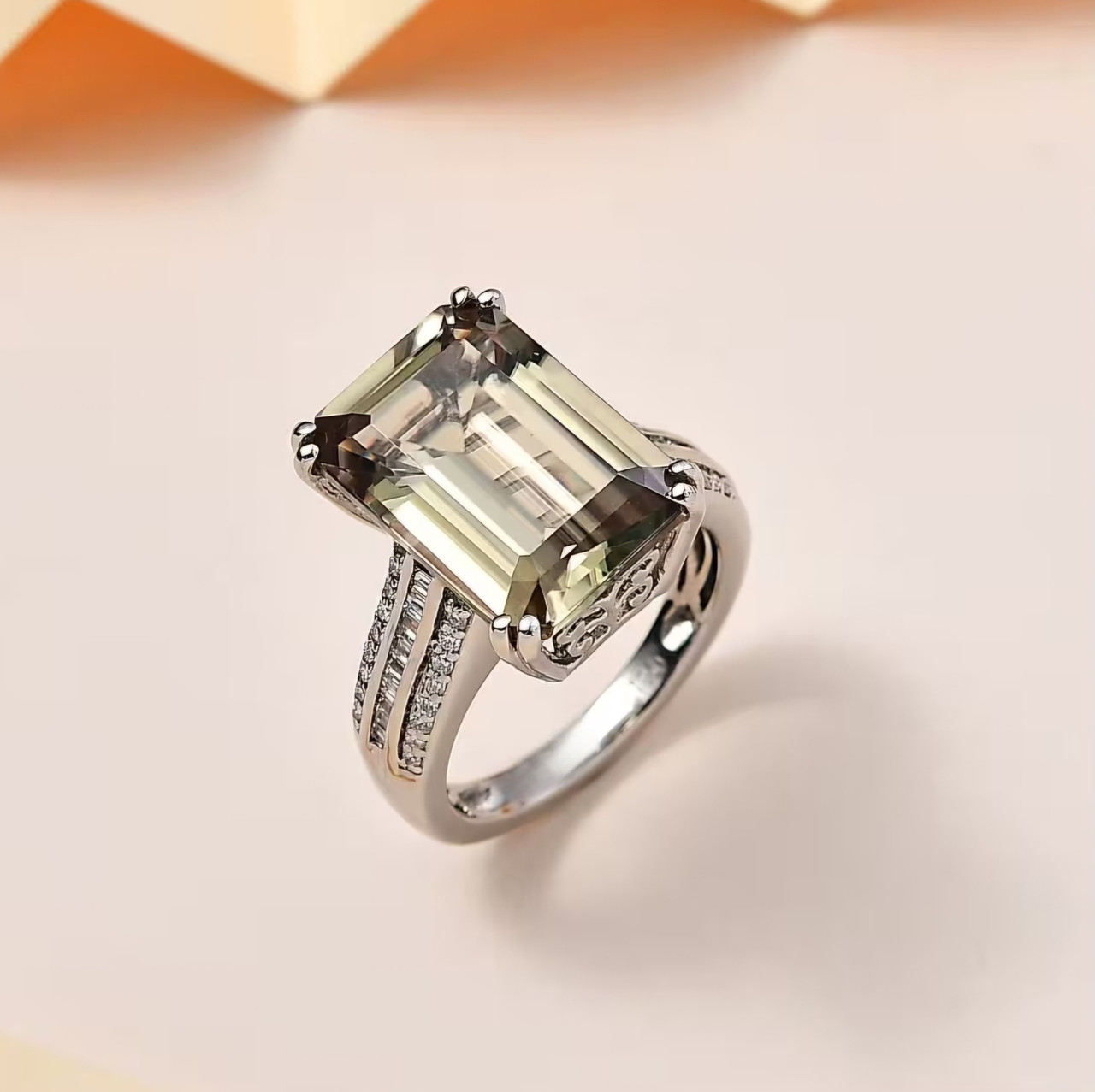 Turkizite & Diamond Ring in Solid 950 Platinum 10.65ctw - Gallery Gems LLC